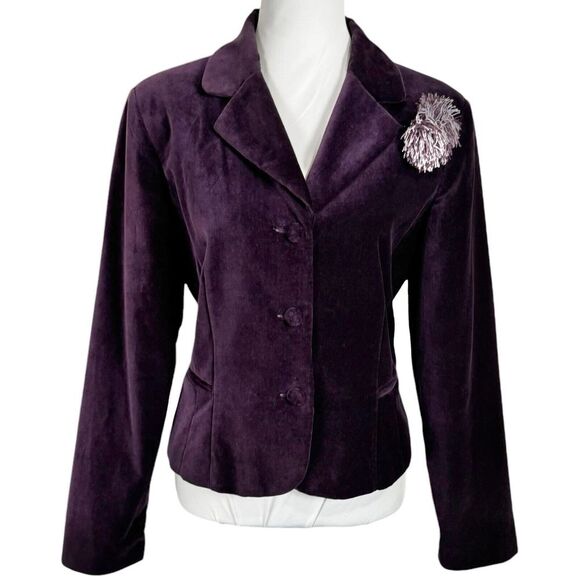 Danny & Nicole | Jackets & Coats | Danny Nicole Purple Velvet Blazer ...